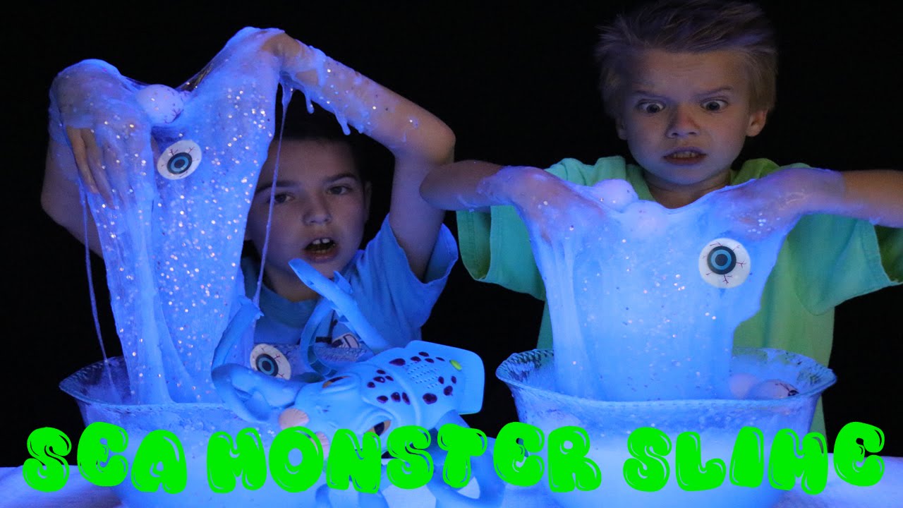 Sea Monster Slime- Glow in the Dark - YouTube