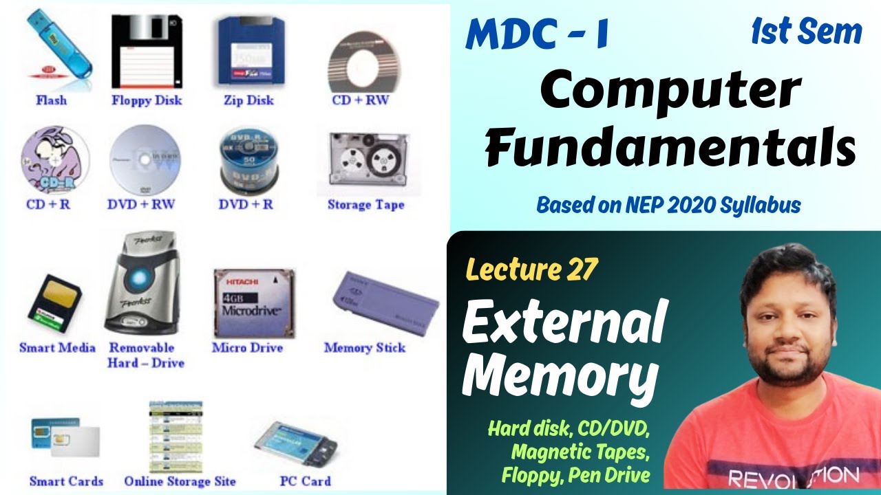 MDC Computer Fundamentals | B.Sc. 1st Sem | Computer Memory | External ...