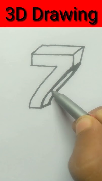 How to draw a 3D drawing from number 7 drawing #shorts - YouTube