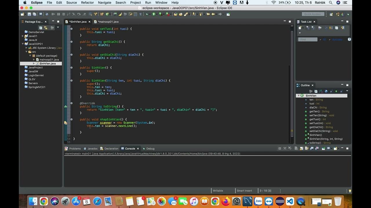 Bài tập java oop Nhập từ bàn phím và hiển thị danh sách ra màn hình ...