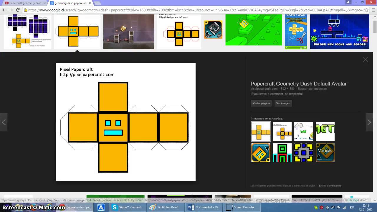 tutorial papercraft de GEOMETRY DASH - YouTube