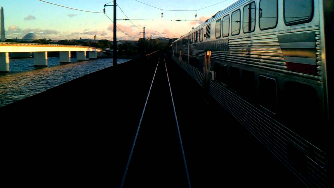 Passing another VRE Train While Crossing the Potomac Rail Bridge - YouTube
