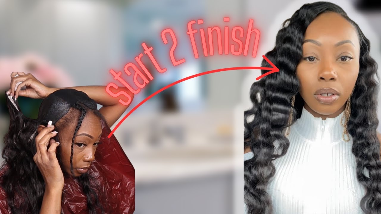 Side Part Quick Weave With leaveout + Crimps - YouTube