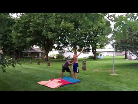 Teaching Jackson how to do a backflip on ground #1 - YouTube