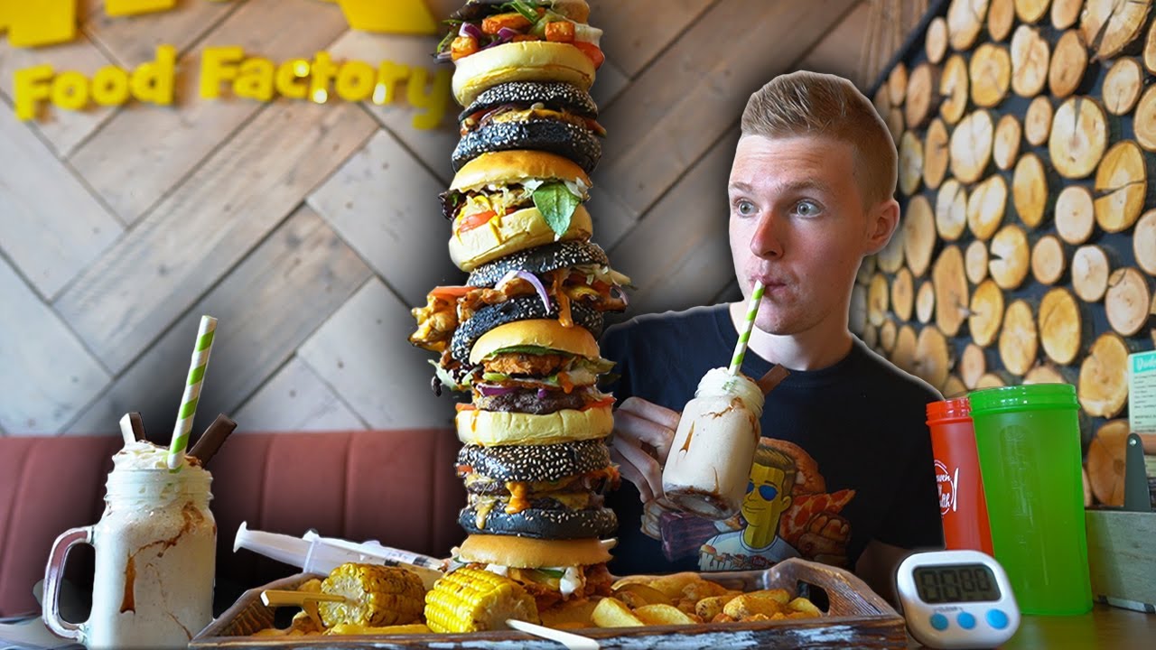 DR Q'S INSANE BURGER TOWER CHALLENGE! | Sweet Ending | The Chocolate ...