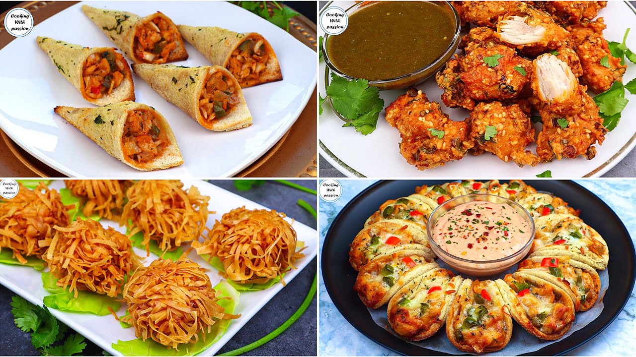 4 Unique & Easy Snacks For Tea Time, kids, Iftar by Cooking With ...