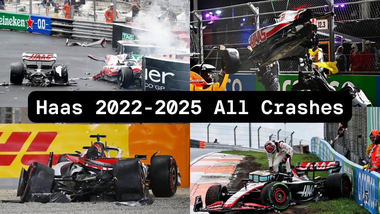 F1 2022-2025 Haas All Crashes - YouTube
