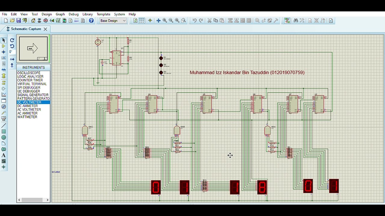 Final project (24 HOUR SYSTEM DIGITAL CLOCK) Proteus 8 Professional ...