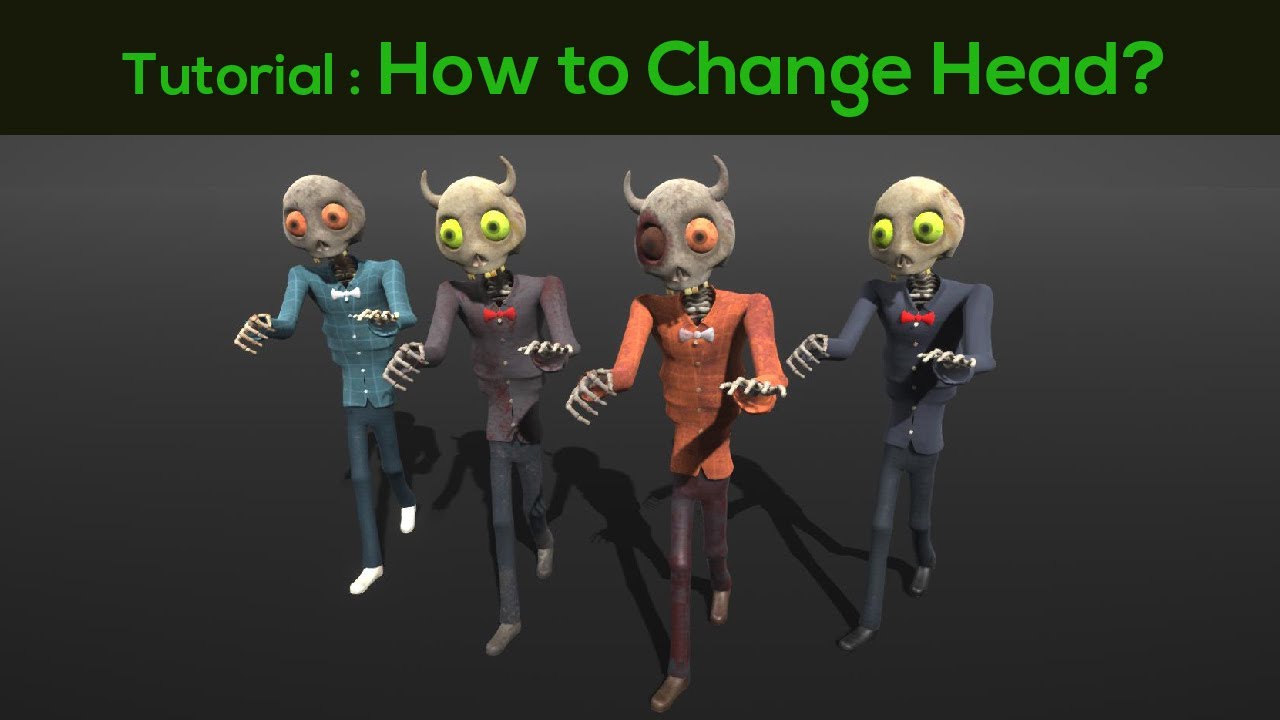 Skeleton Ghost | Tutorial "How to change head" | Unity Asset 3D - YouTube
