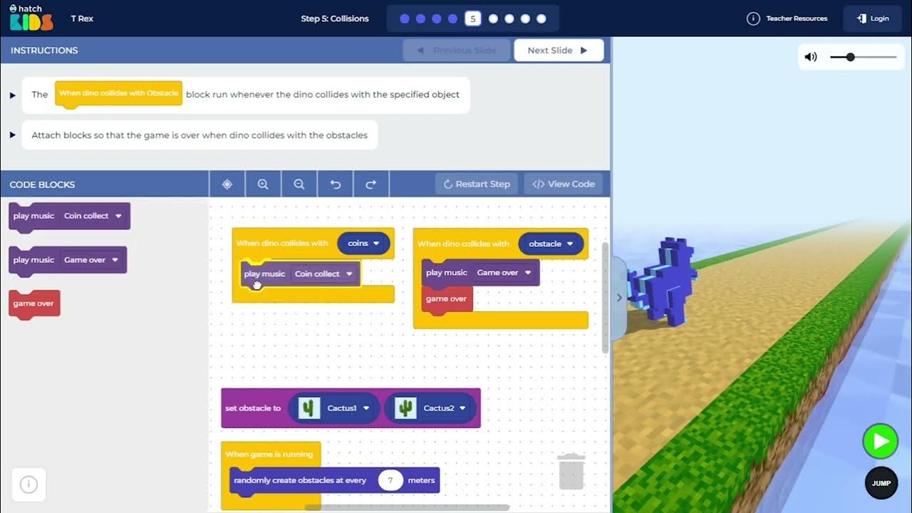 T-Rex - Hour of Code - Step 5 Walkthrough - YouTube