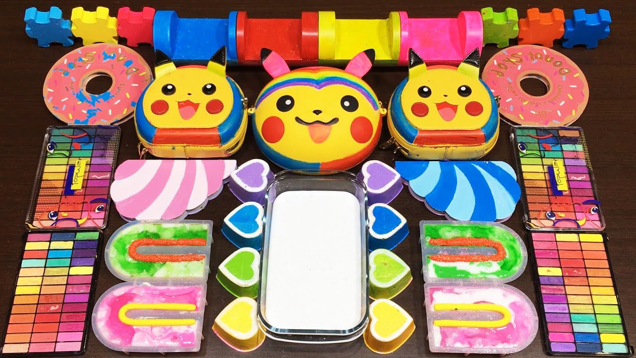 PIKACHU Slime! Mixing Clay and Makeup Into Slime ! 🌈ASMR Huong Slime🌈 ...