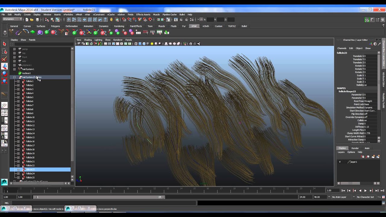 Maya hair rendering and grooming - YouTube