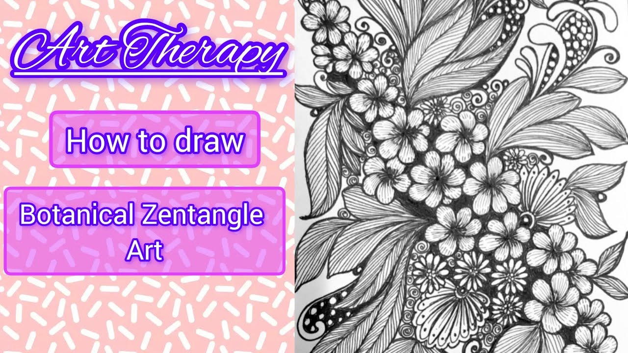 Zentangle Floral Art | Botanical Zentangle Art #art #arttutorial # ...