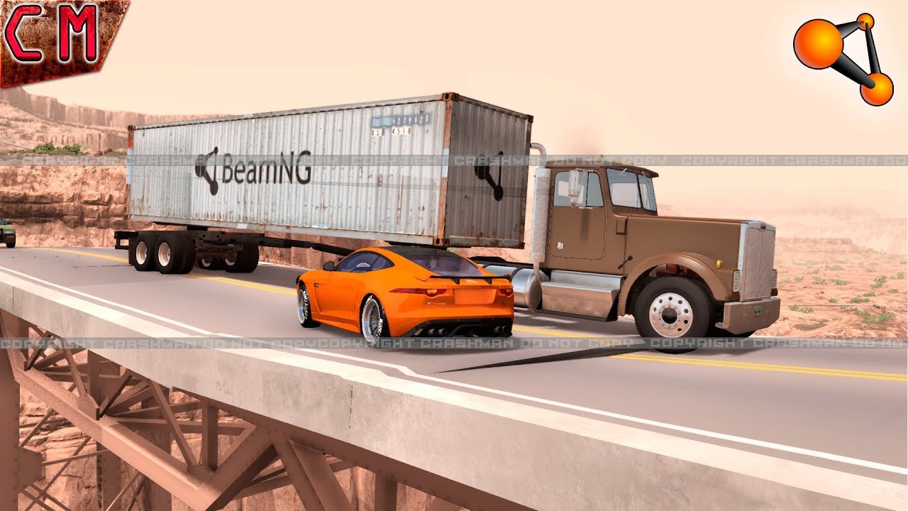 Huge Wind on a collapsible bridge falls BeamNG Drive - YouTube