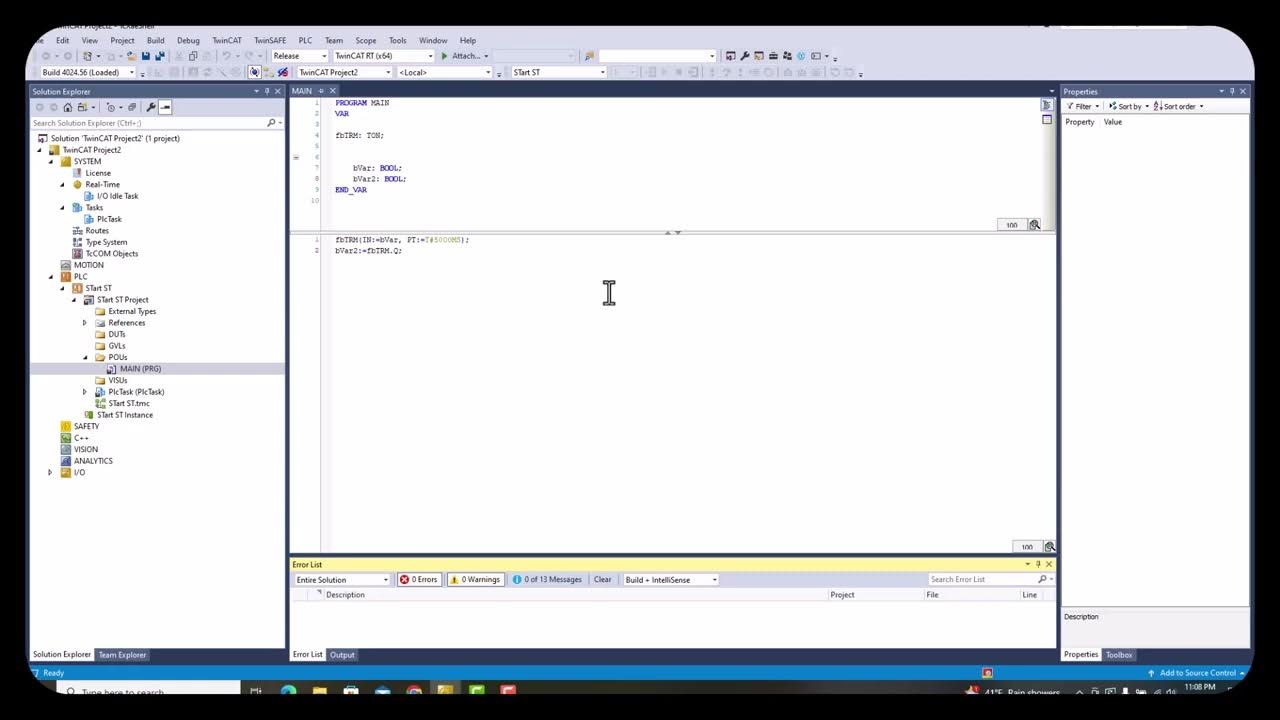PLC Basic 1:TWINCAT 3 basic function block TON - YouTube