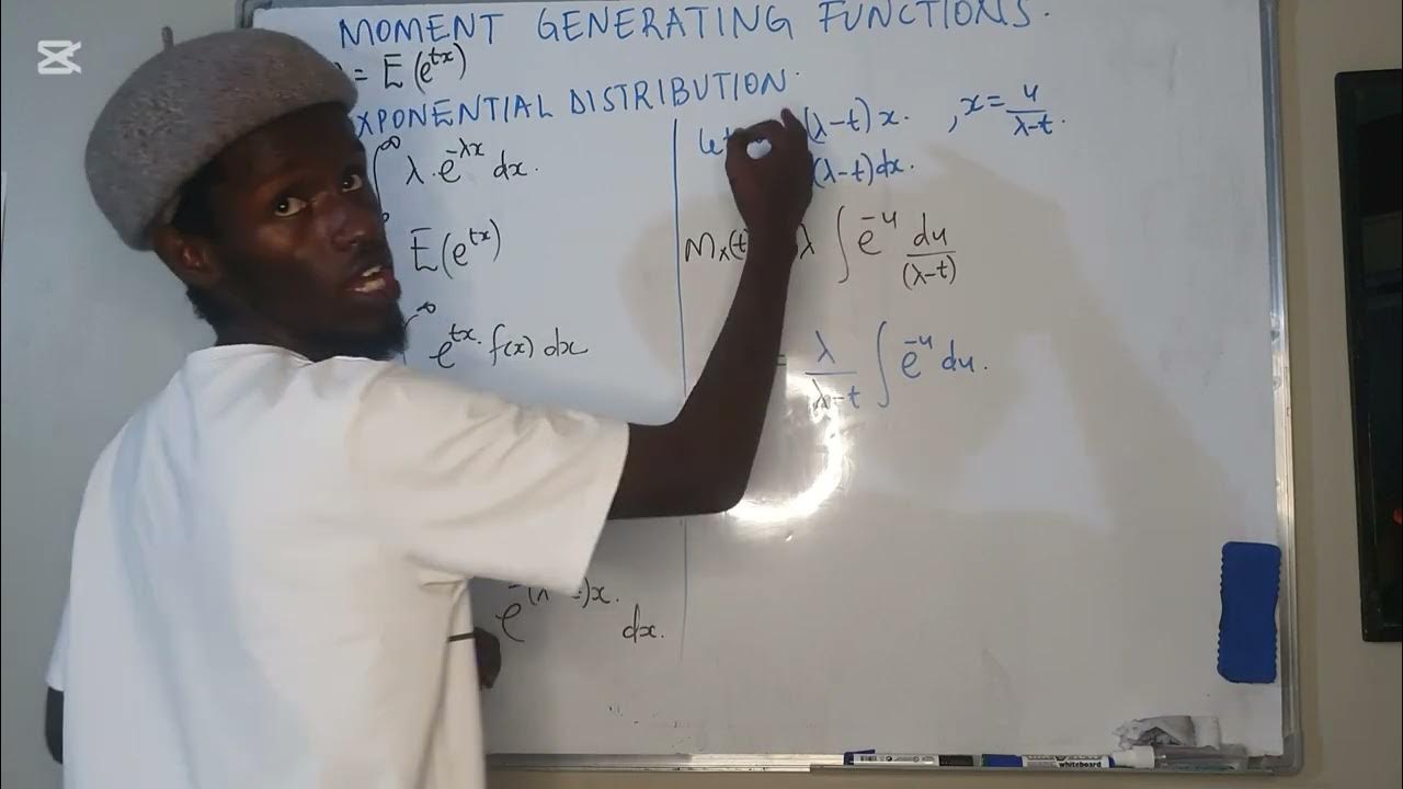 moment generating function for an exponential distribution - YouTube