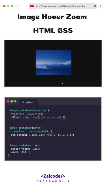 Image Hover Coding Html Htmlcss Css Code Javascript Programing Coding Zaicode Youtube