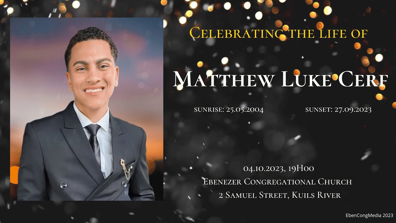 Ebenezer Congregational Church Live Stream - Memorial Service - Matthew ...