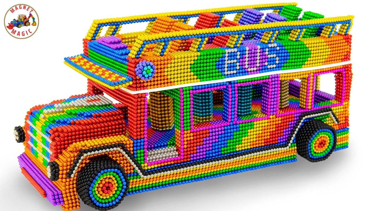 DIY: How to Make Wonderful Double Decker Bus with Rainbow Magnetic ...
