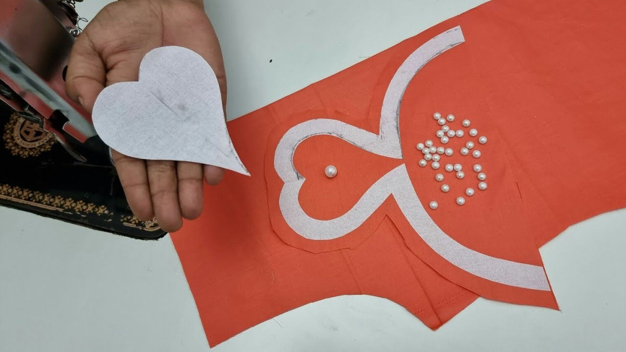 Make a Beautiful Heart Shape Neck Design Cutting and Stitching - YouTube