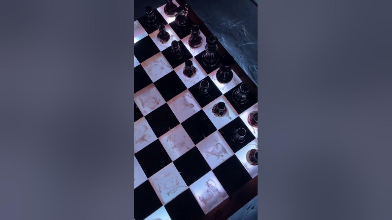 Шахматы с подсветкой из эпоксидной смолы Chess Epoxy