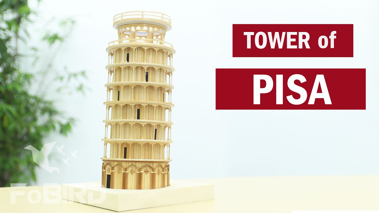 How to make the Tower of PISA from wooden sticks - YouTube