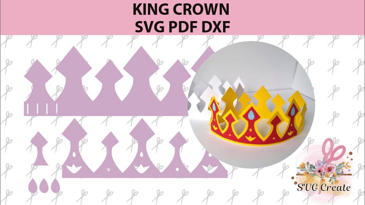 Paper crown svg, Tiara svg, King crown pdf template, Birthday crown svg ...