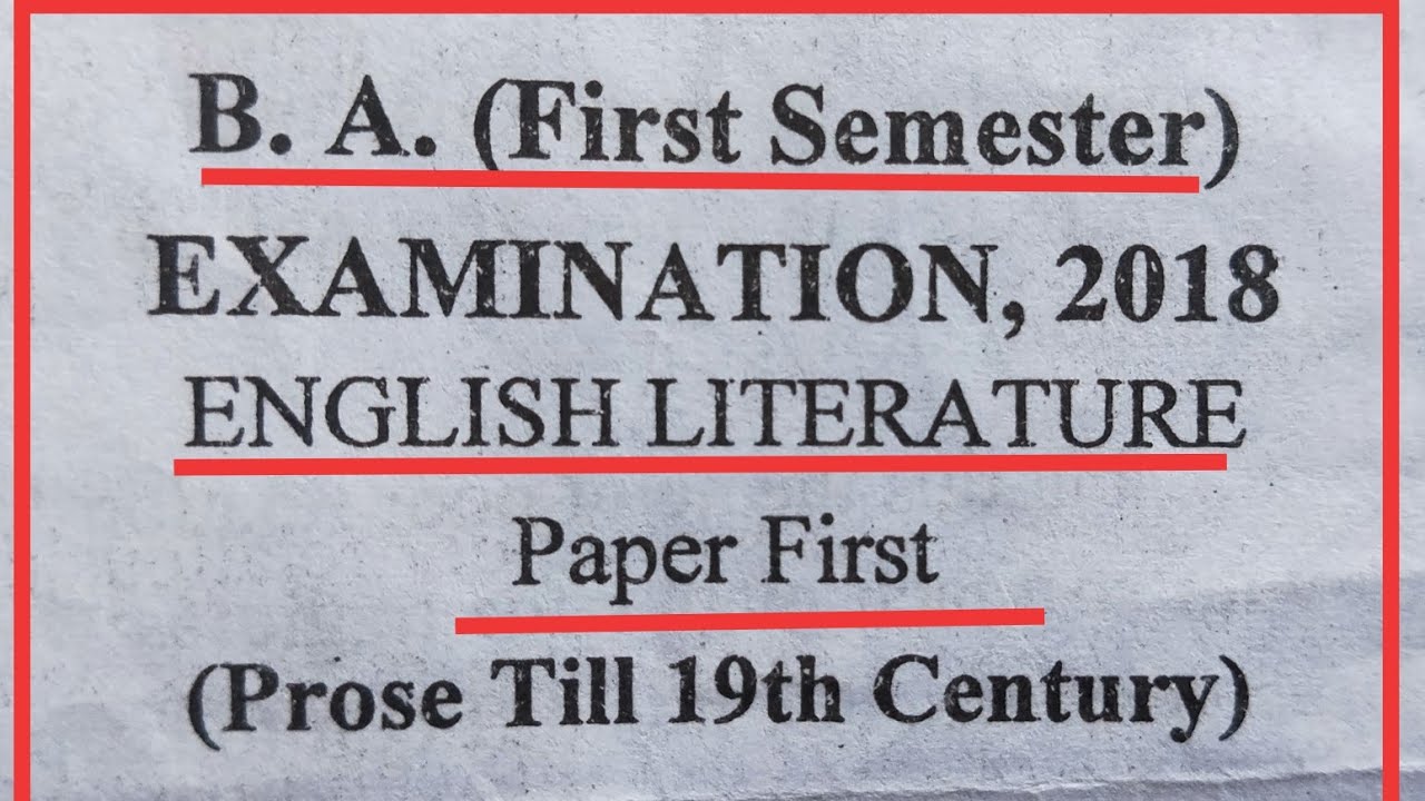 B A First Semester English Literature Question Paper Paper 1st Ba b-a-first-semester-english-literature-question-paper-paper-1st-ba