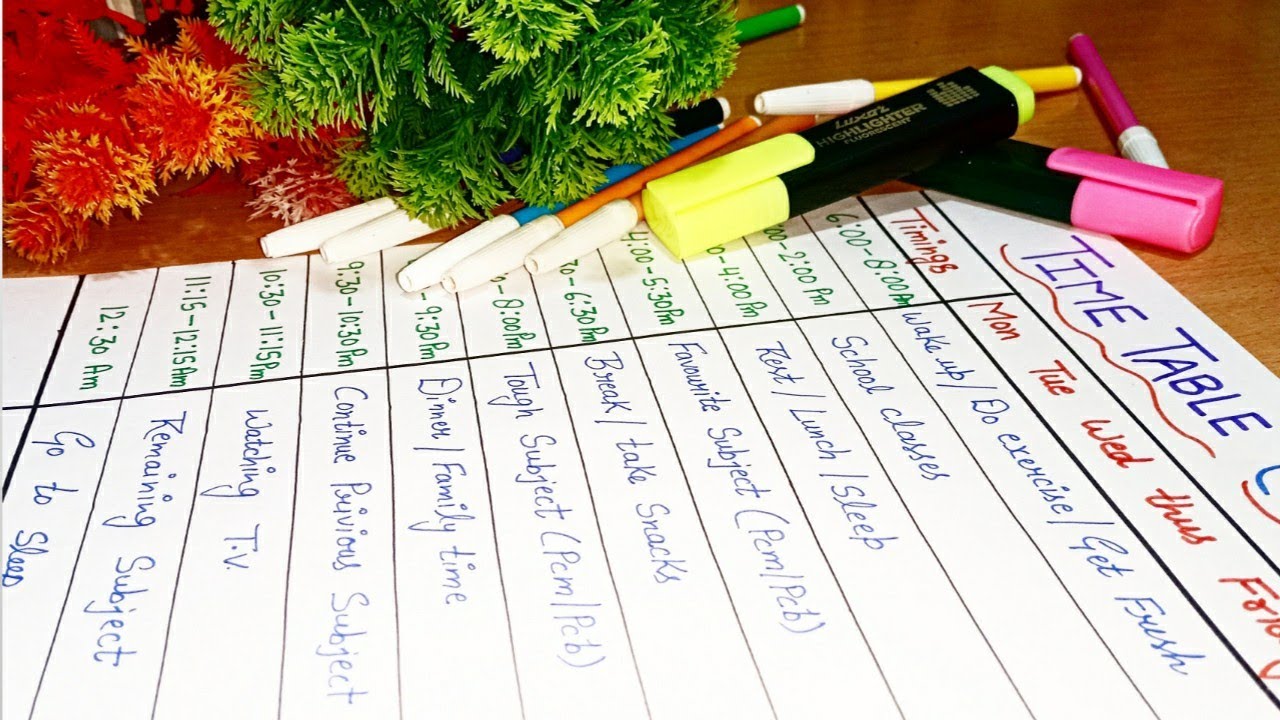 Making study time table for class 11 & 12 ll Science student ll How to ...