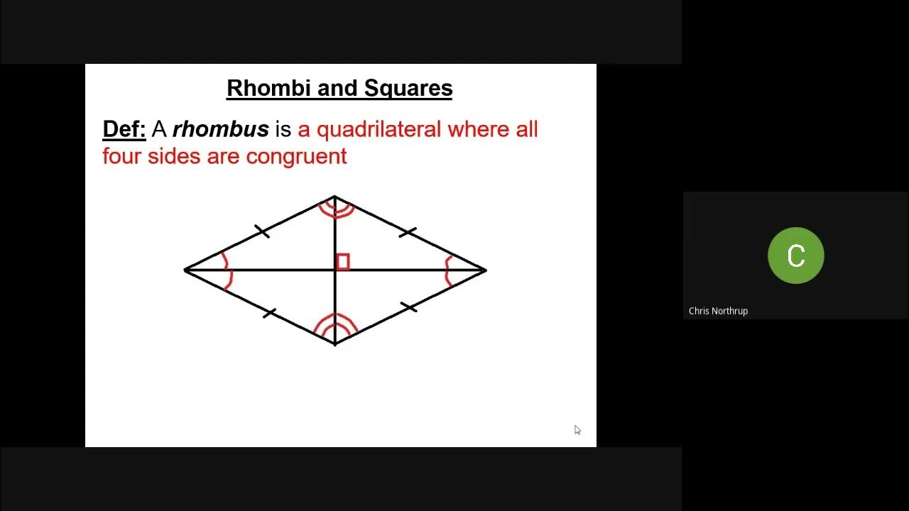 H Geometry 6 5 Rhombi and Squares - YouTube