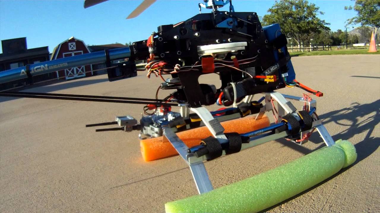 RC Heli Trex 600 Custom Camera Skid - YouTube