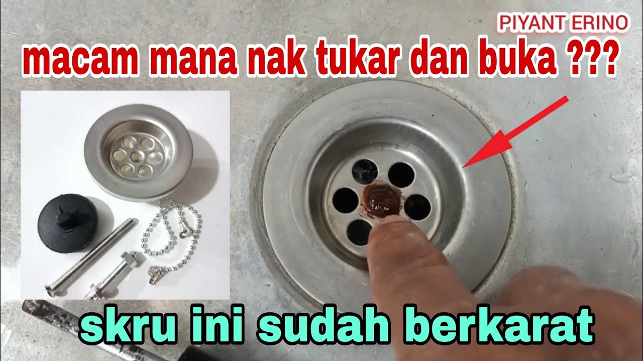 cara mudah ganti waste air keluar sinki berkarat - YouTube