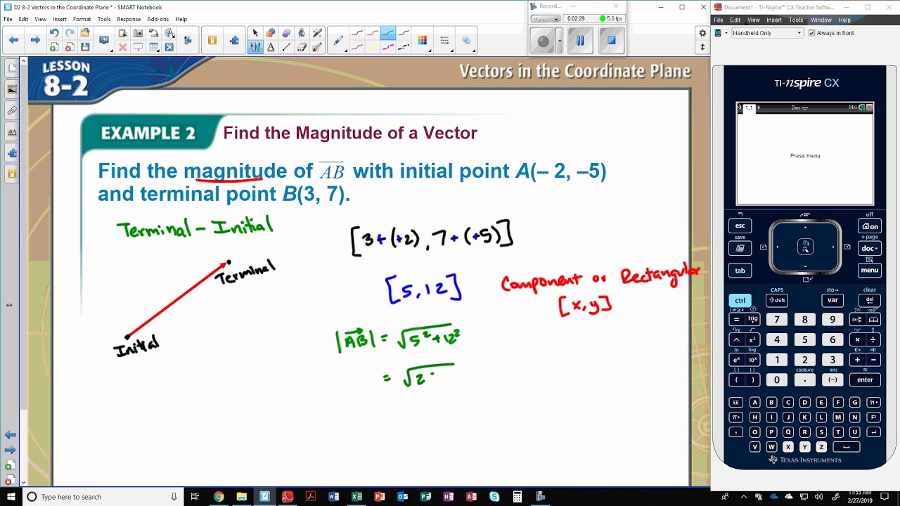8-2 Example 2 Find the Magnitude of a Vector - YouTube