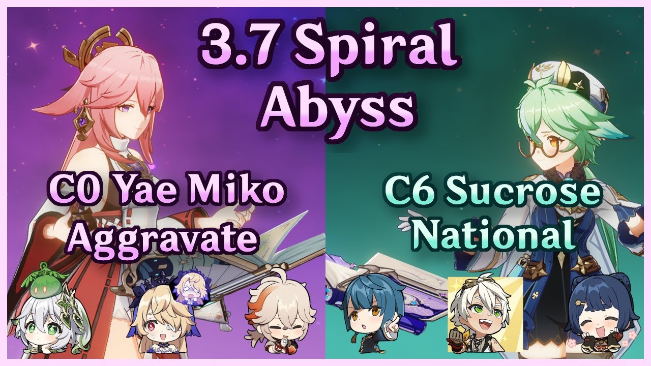 F2P C0 Yae Miko Aggravate + C6 Sucrose National | 3.7 Spiral Abyss ...