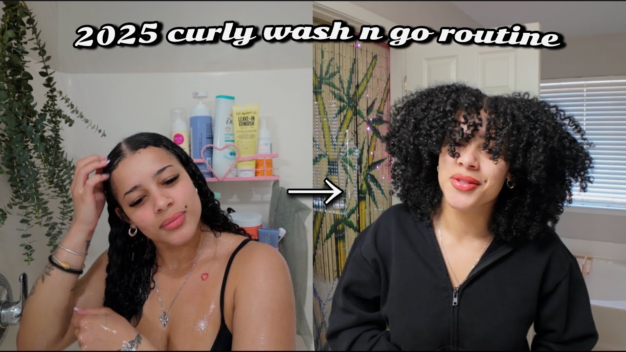 my 2025 updated *minimal product* curly wash n go routine! - YouTube