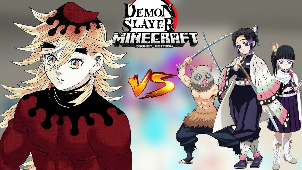 Douma Vs Shinobu, Kanao e Inosuke | Minecraft Bedrock Demon Slayer ...