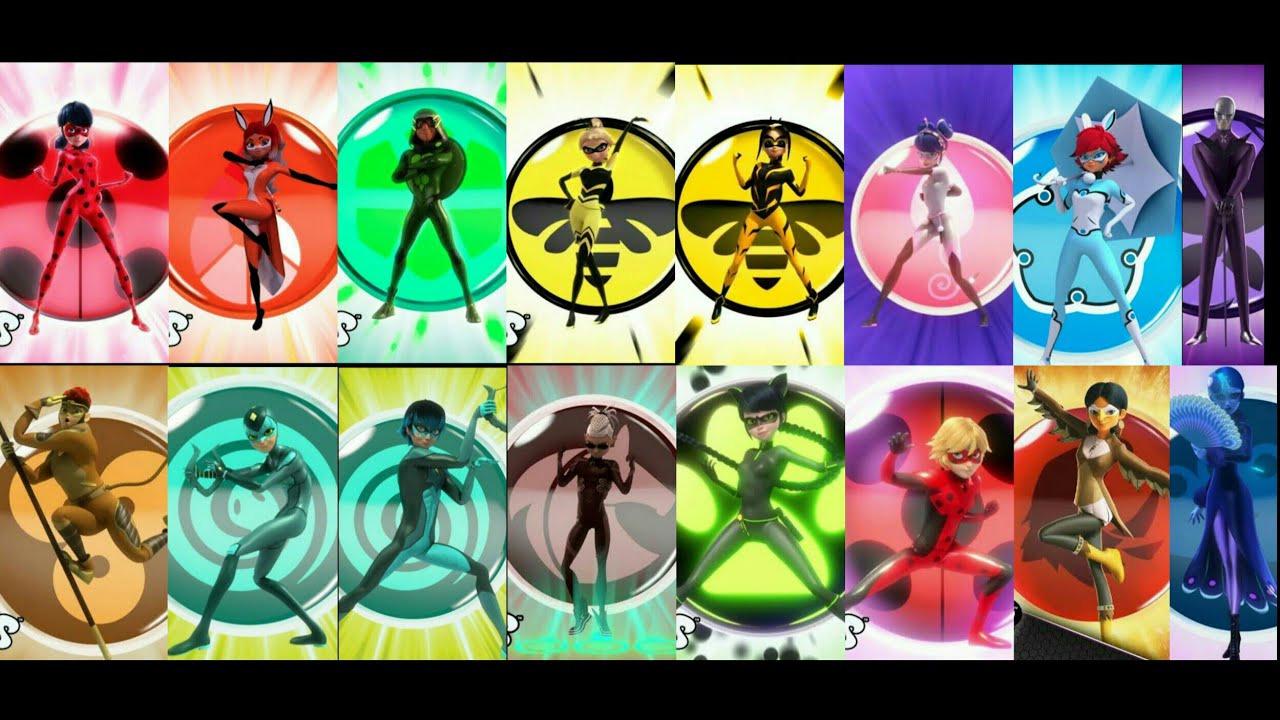 ALL MIRACULOUS LADYBUG TRANSFORMATIONS | Miraculous Ladybug season 1 ...