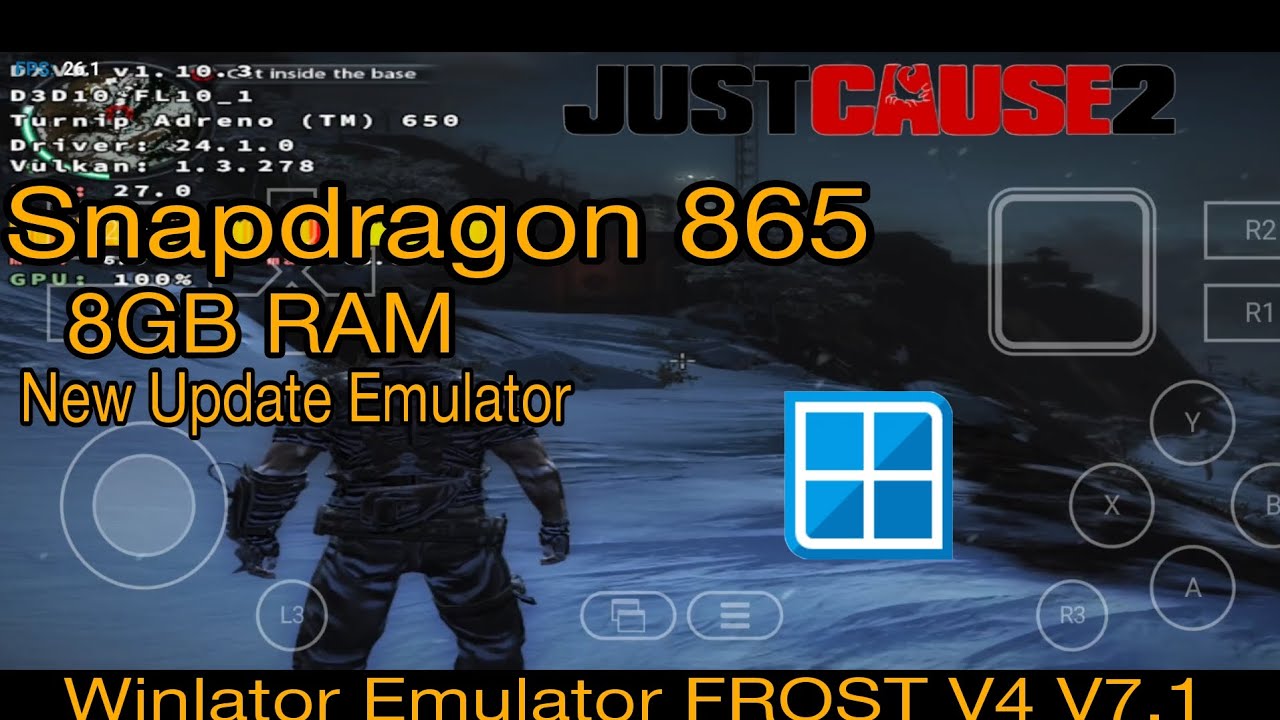 Winlator Emulator FROST V7.1 V4 Android - Just Cause 2 Samsung S20FE 5G ...
