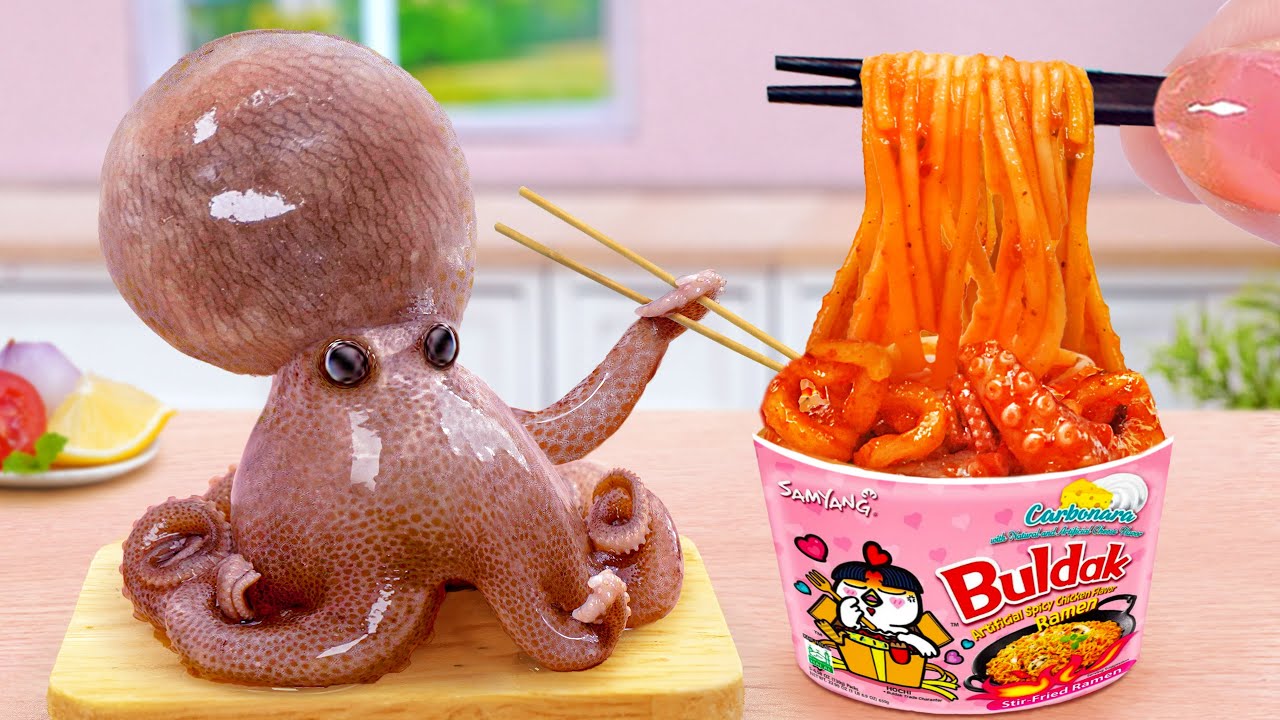 Recipe for Seafood Lover 💖 How To Make Miniature Pasta with Octopus and ...