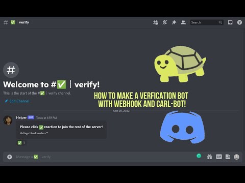 How to create a Verification bot with Webhook and Carl-bot! - YouTube