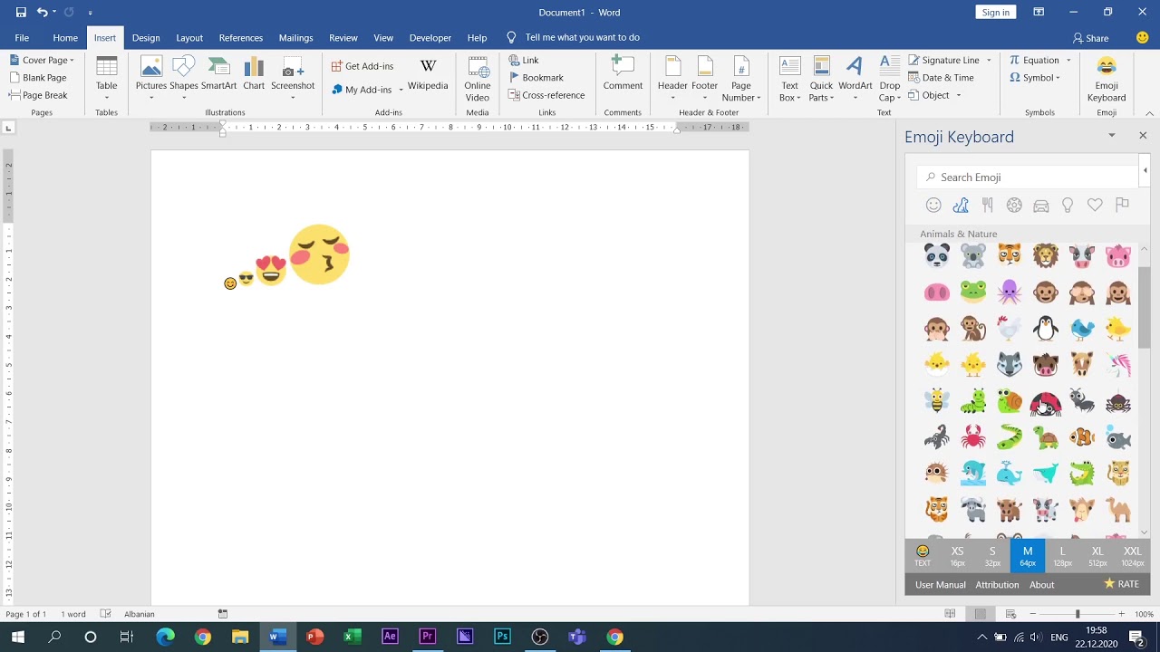 Emoji keyboard in Word 2016 - Emoji keyboard ne Word 2016 - YouTube