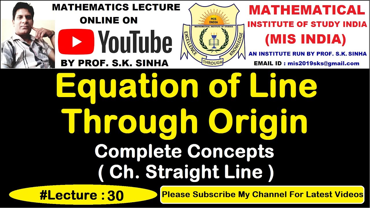 Equation of Line through Origin | Complete Concepts | Straight Line ...