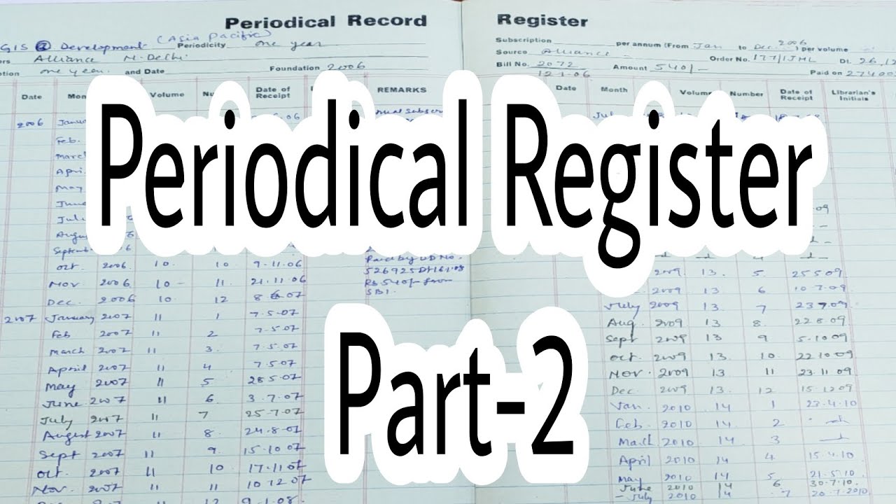 Periodical Register Part-2 - YouTube