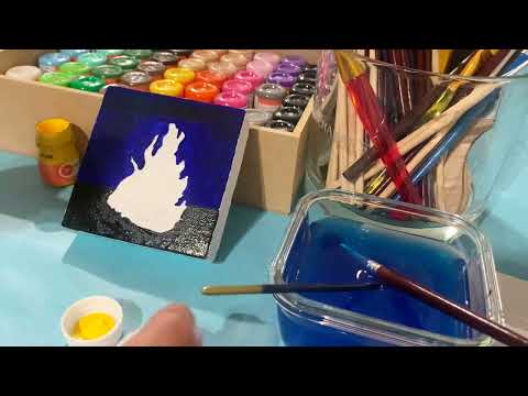 ASMR- Calcifer painting/ pintando a calcifer #brushing - YouTube