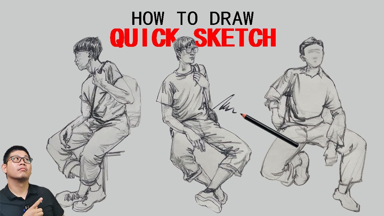 How to draw a sketch quickly? |Character Sketch|pose|model| quick ...