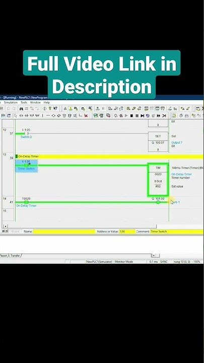 PLC Timer Programming | on delay Timer | on delay timer in CX Programmer | PLC for Beginners 34 ...