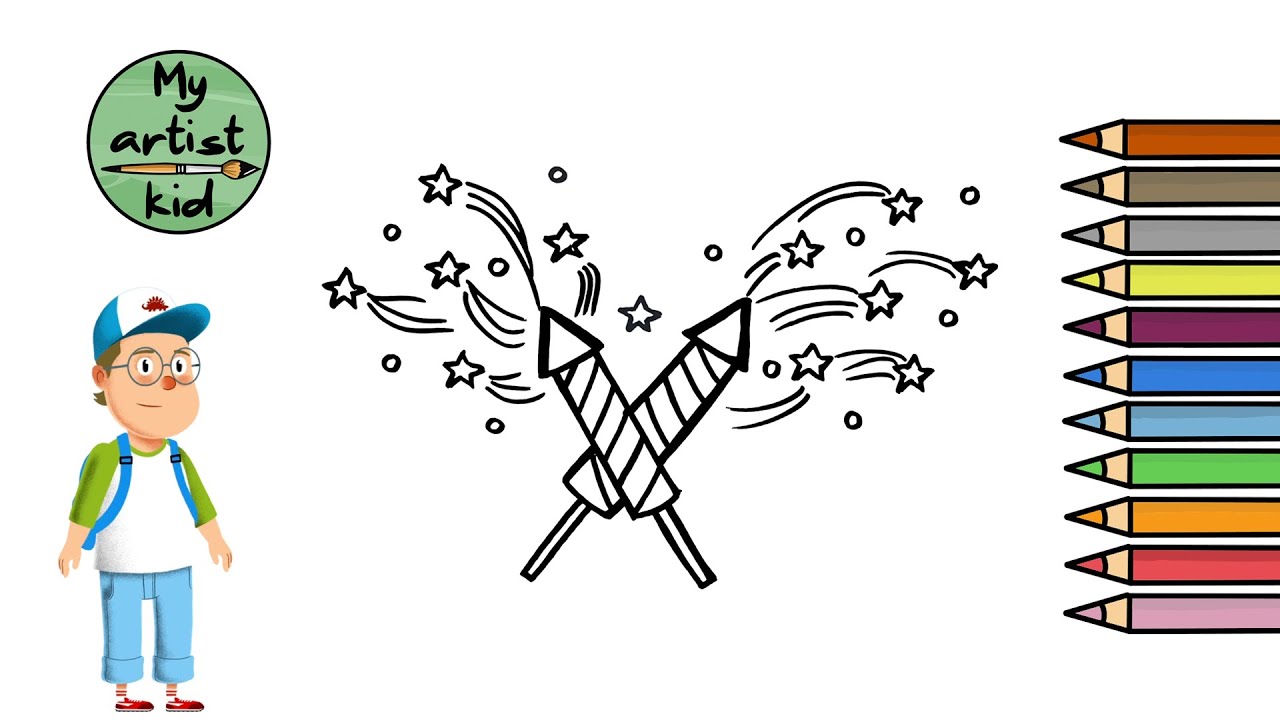Learn How To Draw Fireworks - Easy drawing, painting and coloring for ...