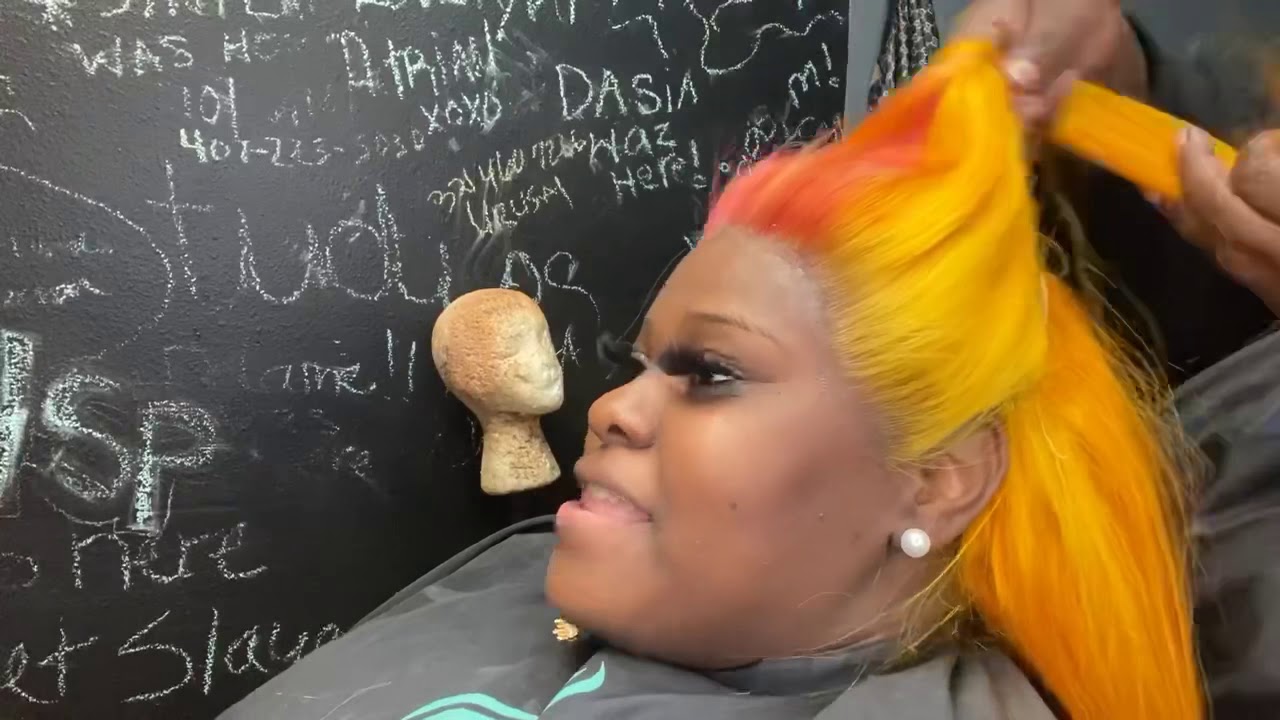 Two color frontal up down bob install - YouTube