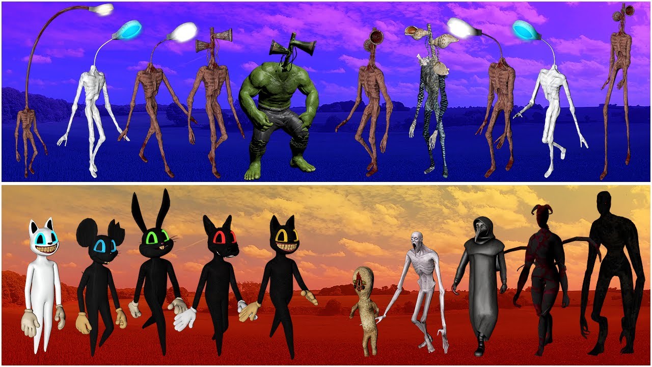 Siren Head Army vs Cartoon Cat Army & SCP Army - YouTube