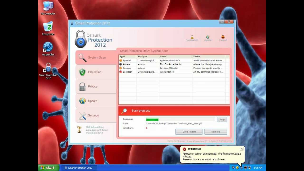 How to get rid of Smart Protection 2012 virus - YouTube